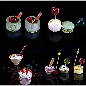 Yopay 300 Pieces Cupcake Pipettes Squeeze Dropper, 4ml Disposable Liquid Strawberry Transfer Injectors Pipettes Infusers for Chocolate, Moveland Cupcakes, (Heart Shape, Round, Rectangular), Clear