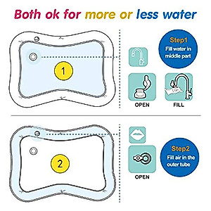 VATOS Tummy Time Baby Water Play Mat Toys for 3 6 9 Months Newborn Infant&Toddlers, Inflatable Sensory Toys Gifts for Boy Girl| BPA Free Infant Early Development Activity Centers