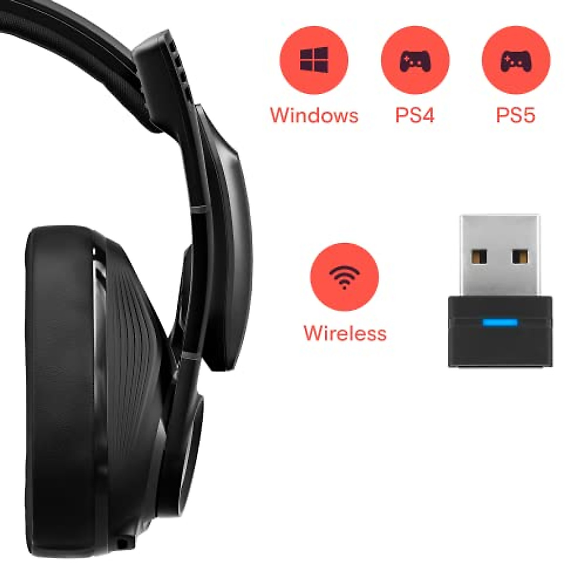 EPOS Gaming EPOS GSA 70 Low Latency Dongle for EPOS I Sennheiser GSP 370 Wireless Gaming Headset, Black