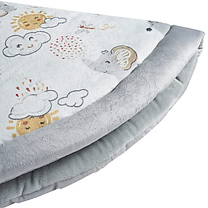 WTdianpu Thick Baby Play Tummy Time Mat Plush Stuffed Animal Infant Crawling Nap Activity Travel Mat for Newborn Girl Boy Toddler - Nursery Gift, 30''x30'', Elephant(2) (421PB0072N-1)