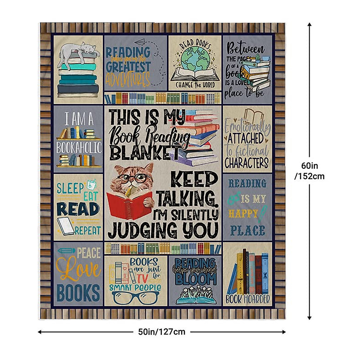 POQUSH Book Lovers Gifts,Gifts for Book Lovers Women, Women Reading Gifts for Book Lovers,Book Reader Gifts,Book Club/Bookworm Gifts for Reading Lover Bookish,Literary Gifts Ideas Blanket 60"x50"