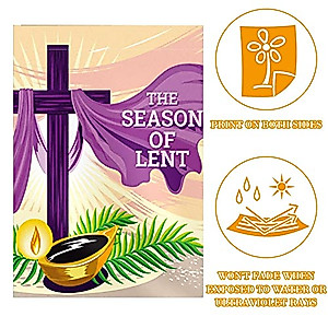 Garden Flag Holy Week. The Time Of Lent. 12×18 Inch Double Sided Design Decorative Yard Banner Garden Flag Holiday Flag for Party Home Outdoor Decoration