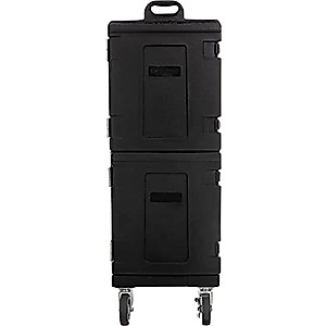 Carlisle FoodService Products Cateraide Plastic Insulated Dual Capacity Food Pan Carrier With Dolly, 10 Pan Capacity, 50 Inches, Black