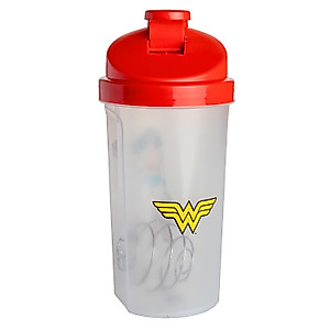 Paladone Wonder Woman Protein Shaker Bottle, 23 oz, Officially Licensed DC Comics Blender Cup