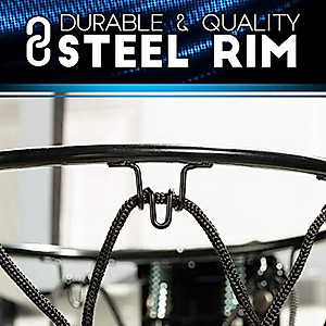 Franklin Sports Over The Door Mini LED Scoring Basketball Hoop - Slam Dunk Approved - Shatter Resistant - Accessories Included 17.75" x 12"