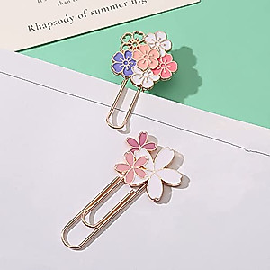 Tainrunse Paper Clip Cute Exquisite Bookmark Cherry Blossom Decorative Clip B