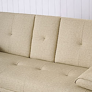 ERYE Modern Futon Sofa Loveseat Convertible Sleeper Couch Bed for Small Space Studio Office Living Room Furniture Sets, Twin Daybed Sofabed 2 Seater Sofa & Couch