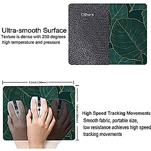 Mouse Pad, Computer Mouse Pads with Tropical Leaves Design, Mouse Mat Square Waterproof Mouse Pad Non-Slip Rubber Base MousePads for Office Laptop
