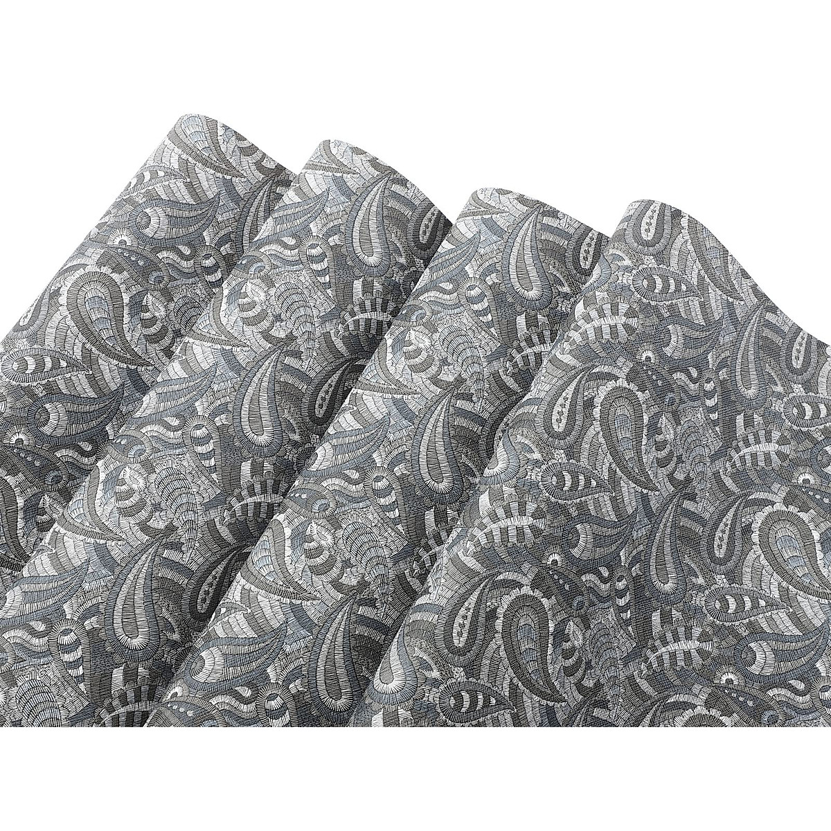 Picheng Paisley Flower Faux Leather Sheets: Paisley Cashew Flower Faux Leather Rolls 13.8"X53"(35cmX135cm) PU Solid Faux Leather Sheet for Making Crafts, Sewing DIY Projects (Paisley Flower-E)