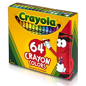 Crayola Crayons, Regular Size, 64 Count with Sharpener