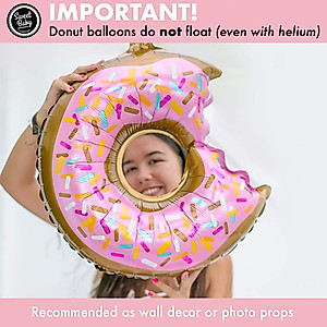 Sweet Baby Co. Donut Sprinkle Baby Shower Decorations Boy or Girl Party Supplies with Sprinkled With Love Gold Banner, Donuts and Candy Stripe Balloons, Backdrop, Garland, Lantern, Honeycomb Balls