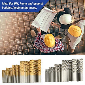 100pcs HSS Drill Bit, Coated Drill Bit, White Drill Bit Set High Speed Steel