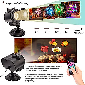 Christmas Halloween Projector Lights, Remote Control 2-in-1 Ocean Water Wave & Rotating Gobos 16 Slides, IP44 Waterproof Indoor Outdoor Lights for Holiday Party Garden Landscape Decorations Puloux