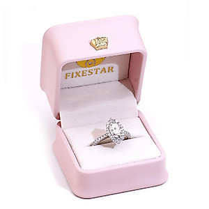 3.83ct Engagement Rings for Women, DF Color VVS Oval Cut Moissanite Halo Rings Sterling Silver with 18K White Gold Plated Marquise Shape Wedding Rings (10)