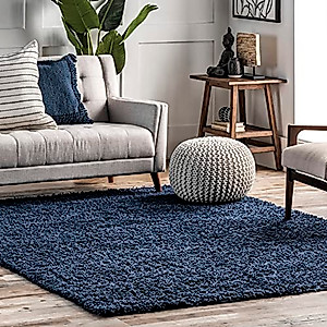 nuLOOM Marleen Contemporary Shag Area Rug, 4' x 6', Navy
