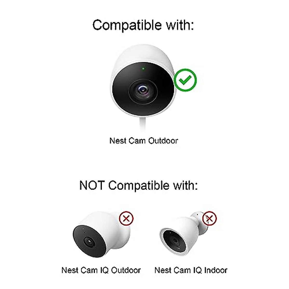 JESSY Silicone Skins Cover for Google Nest Cam Outdoor or Indoor, Protect and Camouflage Your Nest Cam Outdoor (1 Pack, Black)