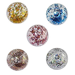 Muised 5PC Transparent PVC Inflatable Beach Ball Elastic Beach Ball Confetti Ball Pool Beach Outdoor Toys, Beach Sand Outdoor Water Games Toddler Bath Toys Pool Party Favors