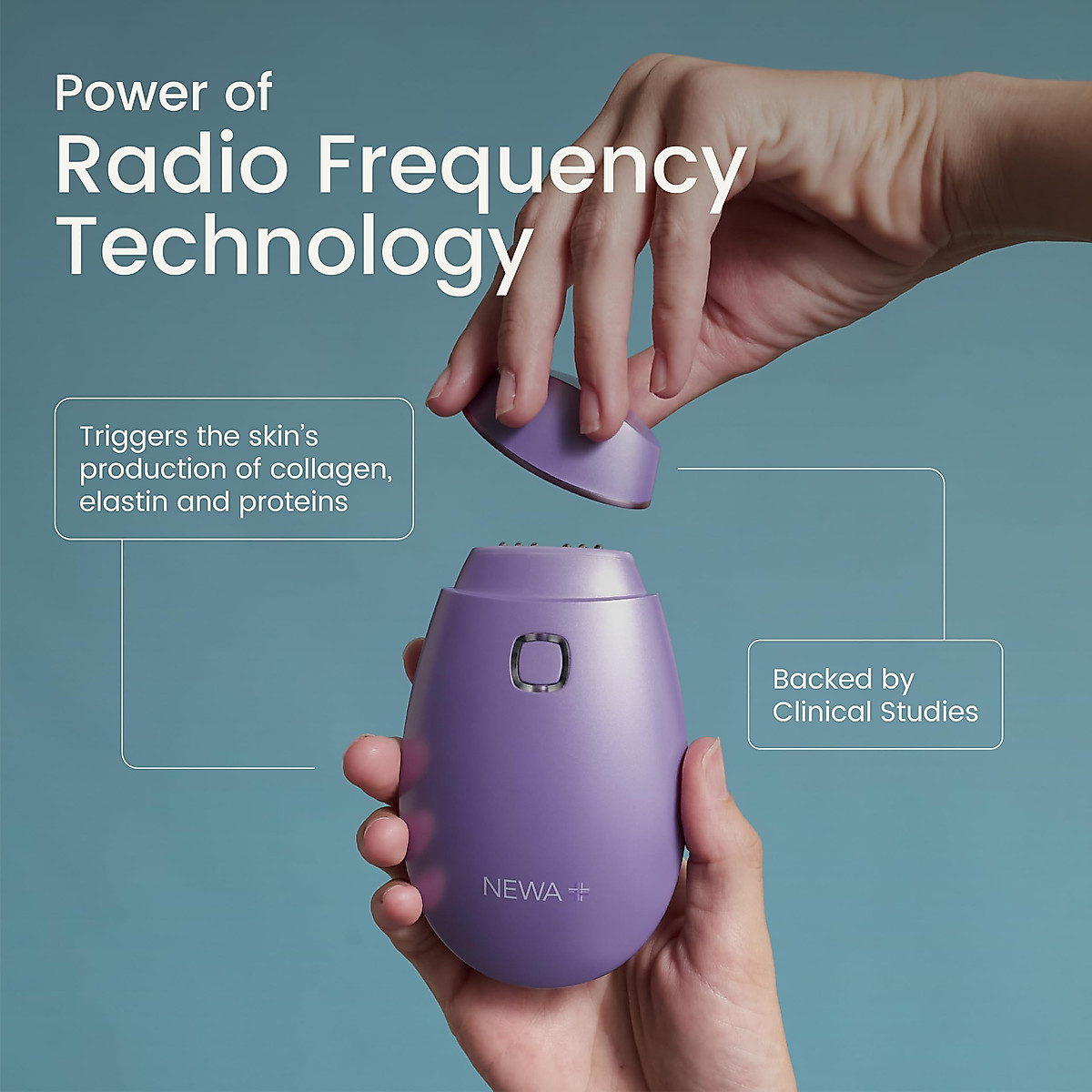 NEWA RF Wrinkle Reduction Device (Plug in) - FDA Cleared Skincare Tool for Facial Tightening. Boosts Collagen, Reduces Wrinkles. with 1 Month Gel Supply.