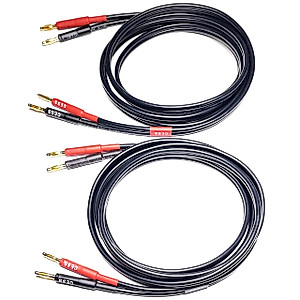 CESS-037-3f Banana Plug Male to Male Speaker Cable 12 Gauge 680 Strand Count Silicone Soft Wire, 2 Cables (3 FEET)