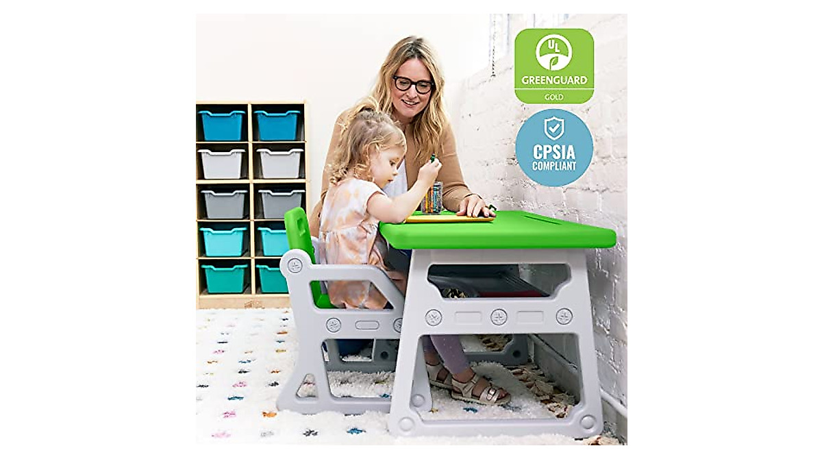 ECR4Kids Toddler Desk & Chair Set - Safe Kids Furniture