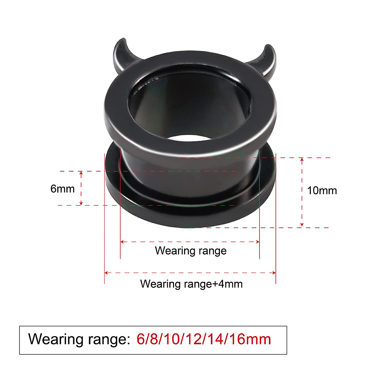 COOEAR 1 Pair Flesh Ear Gauges Piercing Plugs Tunnels Evil Style Earrings Stretchers Expander Men Women Gift Body Jewelry.