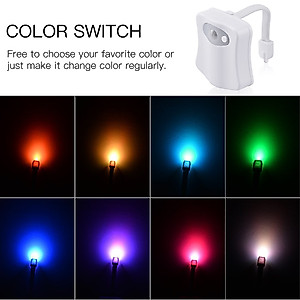 The Original Toilet Night Light Gadget, Fun Bathroom Lighting Add on Toilet Bowl Seat, Motion Sensor Activated LED 9 Color Modes - Weird Novelty Funny Birthday Gag Gifts for Men, Dad, Kids & Toddlers