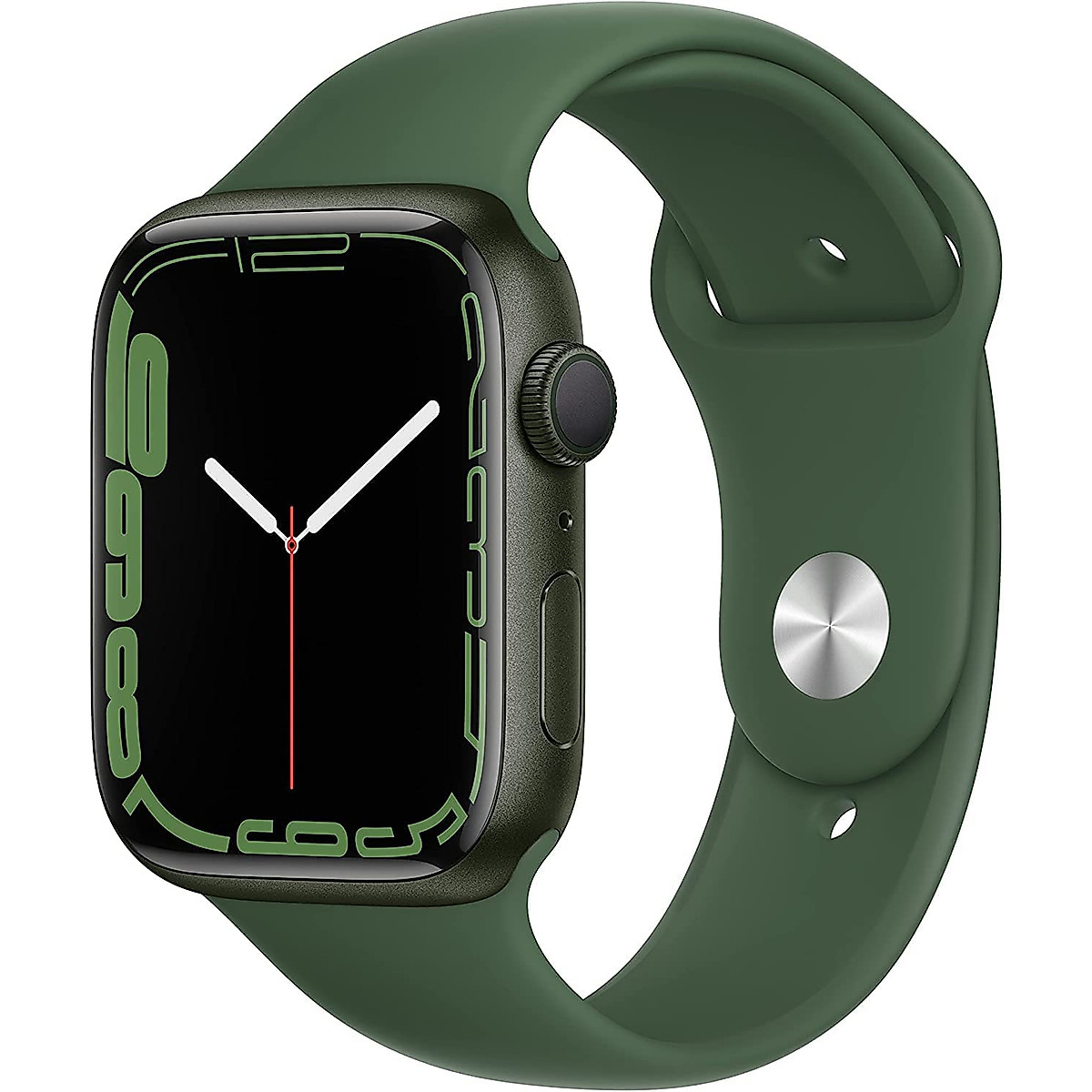 Apple Watch Series 7 (GPS, 45MM) - Green Aluminum Case with Clover Sport Band (Renewed Premium)
