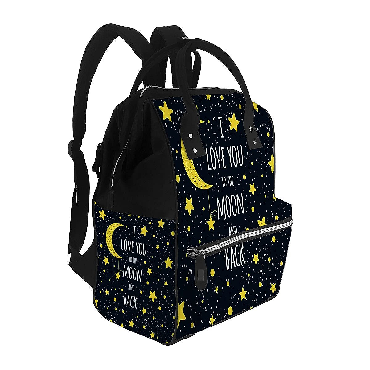 Sky Full of Moon and Star Diaper Bags Backpack I Love You to The Moon and Back St Valentines Day Inspirational Quote Travel Mom Backpack