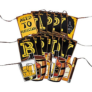 Whiskey Birthday Party Decorations for Men Happy Birthday Party Supplies Whiskey and Beer Theme Banner for 20th 30th 40th 50th Birthday Decorations Whiskey Birthday Banner