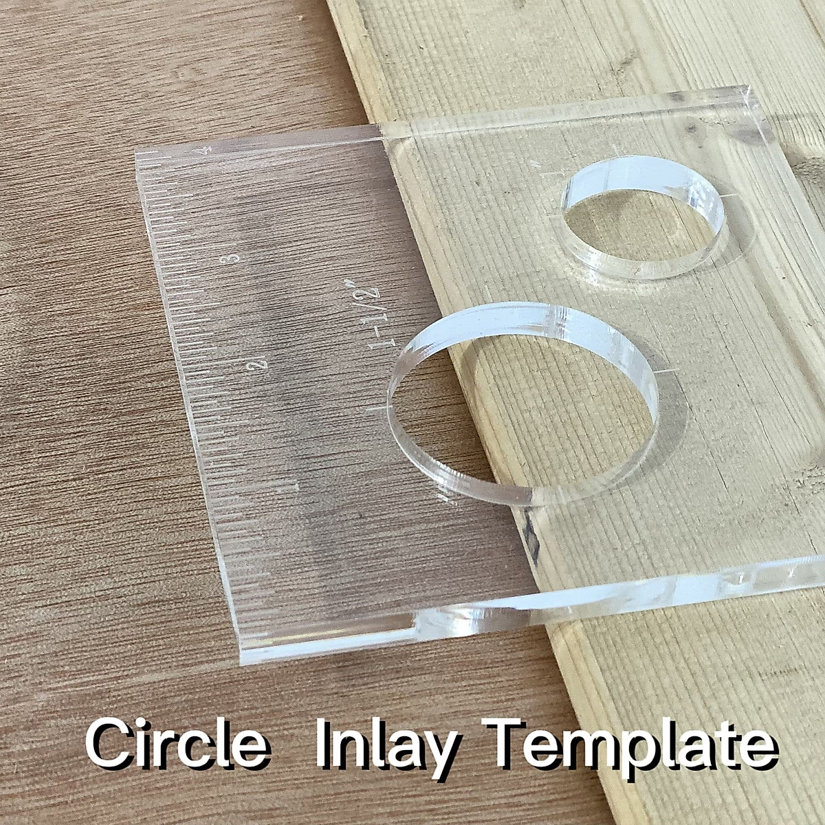 Monliful Pack of 4 Circle Inlay Template Set Router Templates for Woodworking,Router Jig Templates Decorative Templates