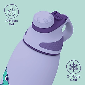 Ottle Reef Roamer Stainless Steel Water Bottle - 34 oz Insulated Flask with Leak Proof Lid, BPA free & Carry Handle - Hot & Cold Gym Water Bottle for Travel, Camping & Sports - Cheeky Frog