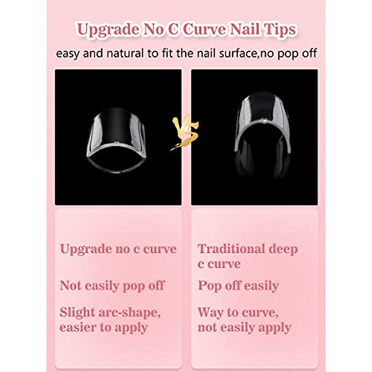 504Pcs XXL No C Curve Nail Tips for Acrylic Nails Professional Set, Straight Tapered Square Clear Nail Tips Half Cover Long Fake Nails, Ballerina Shaped French Nails for Nail Salon and DIY Nail Art