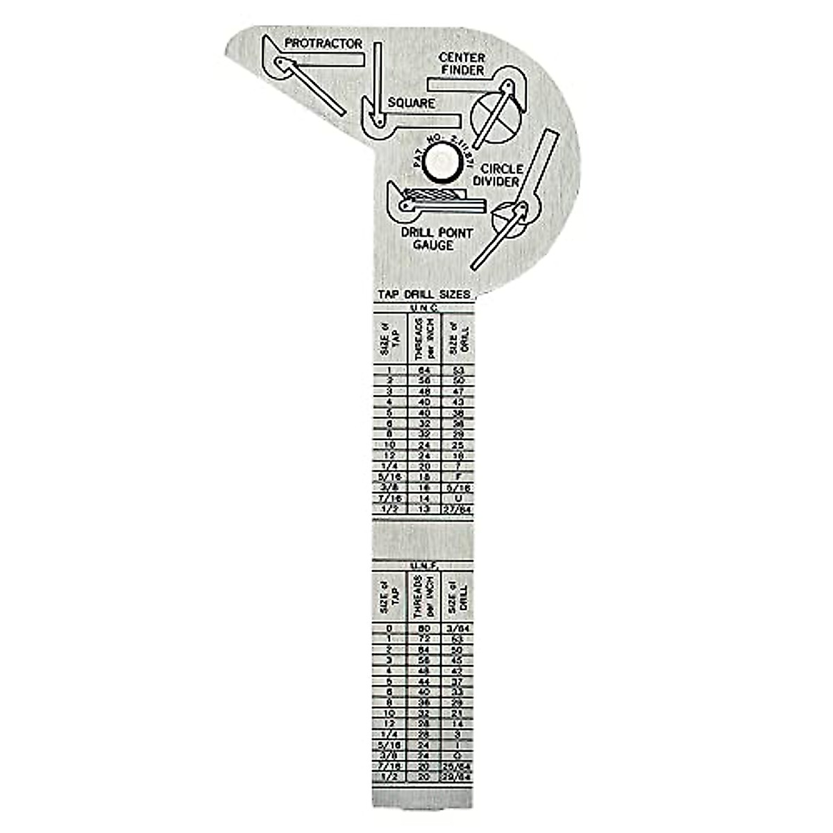 General Tools Pocket-Sized 6-In-1 Multi Use Ruler and Gauge #16ME with 4-Inch Ruler and Etched Graduations in 64ths of an Inch and Millimeters