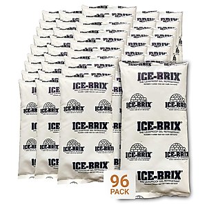 AVIDITI Ice-Brix Ice Packs: Food-Safe Reusable Refrigerant Gel Ice Packs for Instant Reliable Cold in Coolers, Shipping, or Lunch Box - 5” x 2 ¾”, (96 Pack)