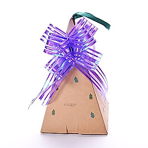 20 Pieces Gift Pull Bows Christmas Presents Glittering Wedding Gifts Wrap Strings Knot with Ribbon, Purple