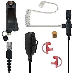 Sheepdog LEO-2W-APXQD Earpiece, Quick Release Police Lapel Mic Headset, Wired, Black Cable, Compatible with Motorola APX 6000 APX 7000 APX 8000 and APX 4000 Radios