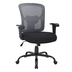 Big and Tall Office Chair 400lbs Desk Chair Mesh Computer Chair with Lumbar Support Wide Seat Adjust Arms Rolling Swivel High Back Task Executive Ergonomic Chair for Home Office (Grey)