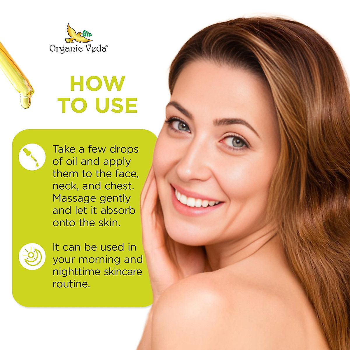 Organic Veda Moringa Face Oil with Dropper - 100% Natural Moringa Seed Oil with Turmeric & Rose Extract for Soft & Radiant Skin - Anti-aging, Reduce Wrinkles, Minimize Age Spots - 50ml (1.7 fl.oz)