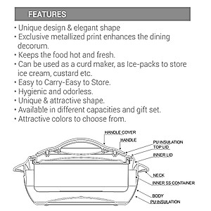Milton Fiesta Insulated Junior Casserole, Set of 3, Brown Silver