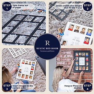 School Days Picture Mat with Multiple Openings–12x16 School Years Photo Collage – The Days Are Long Picture Mat – No Frame - Kindergarten to 12th Grade Graduation (13 Photos, K-12th, Black)