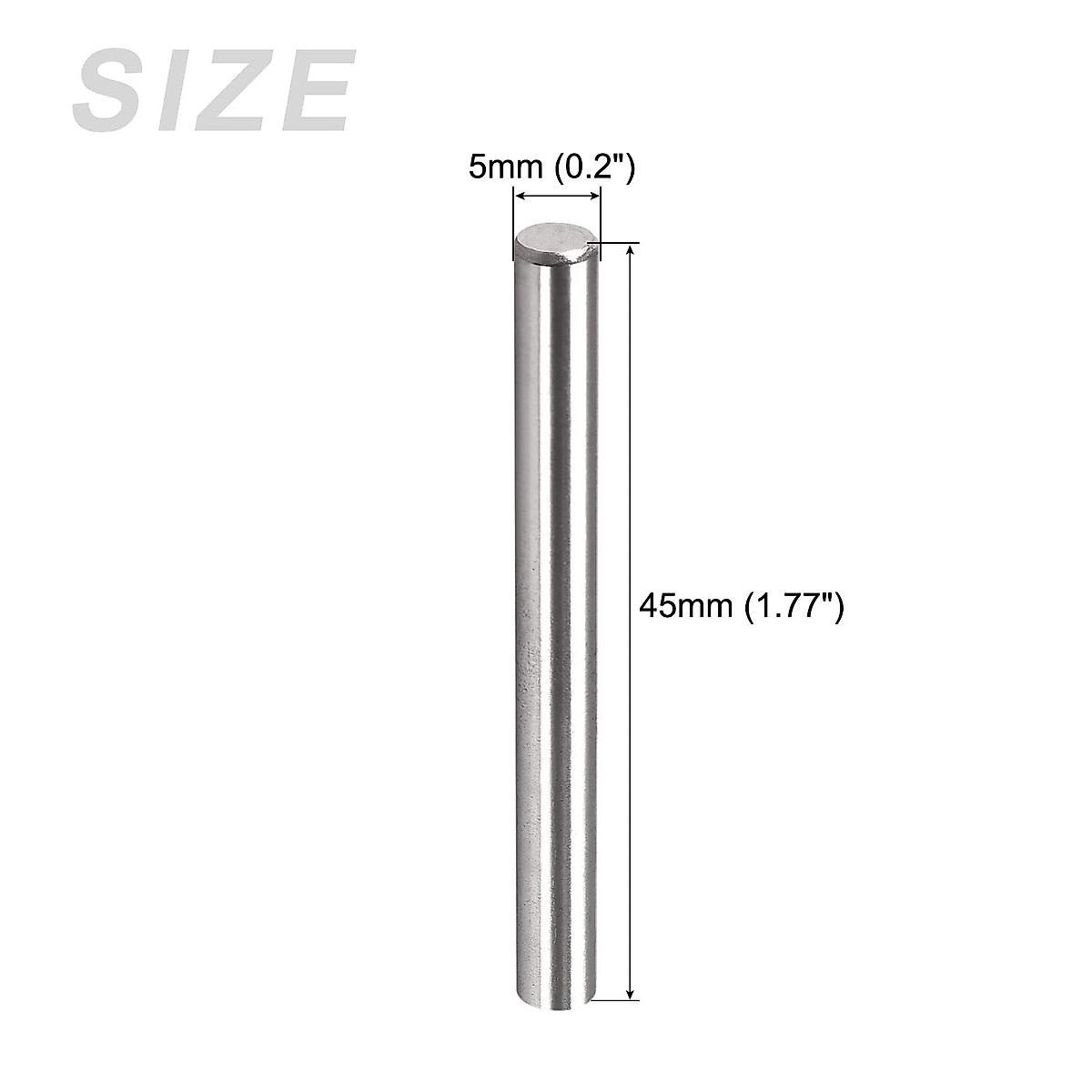 METALLIXITY Dowel Pin (5x45mm) 25Pcs, 304 Stainless Steel Shelf Support Pegs Pin Fastener Elements - for Metal Devices, Furniture Installation, Industrial, DIY