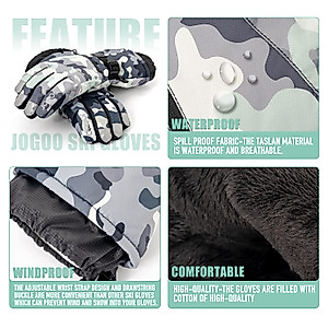 Jogoo Winter Warm Ski Gloves,3M Thinsulate Snow Snowboard Gloves for Men Women,Touchscreen Cold Weather Waterproof&Windproof with Pocket