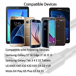 Micro USB Charging Cable,USB 2.0 480Mbps Transfer Speed 3A Fast Charger Cord 3.3Ft Compatible with Samsung Galaxy S7 S6 Edge J7 J3,LG K30 K20 G3 G4,Sony Motorola Nokia Android Smartphones Tablets