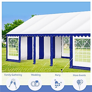 MFSTUDIO 16'x32' Party Tent, Outdoor Heavy Duty Party Tents with Removable Sidewalls, Large Canopy Tent Shelter for Outdoor Events Wedding Birthday, Blue