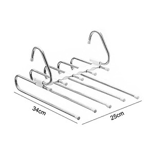 IULJH 5 in 1 Trouser Rack Multifunctional Shelf Closet Storage Storage Rack Stainless Steel Magic Trouser Rack
