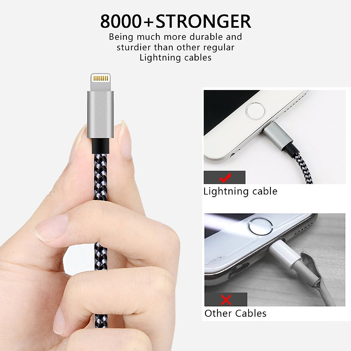 IDISON iPhone Charger,5Packs(3ft 3ft 6ft 6ft 10ft) Charging Cable MFi Certified USB Charging Cable Nylon Braided Fast Charging Cord for iPhone14/13/12/11/X/Max/8/7/6/6S/5/5S/SE/Plus/iPad(BlackGray)