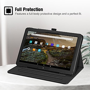 Fintie Case for All-New Amazon Fire HD 10 and 10 Plus Tablet (13th/11th Generation, 2023/2021 Release) 10.1" - [Multi-Angle] Stand Cover with Pocket Auto Wake/Sleep, Black