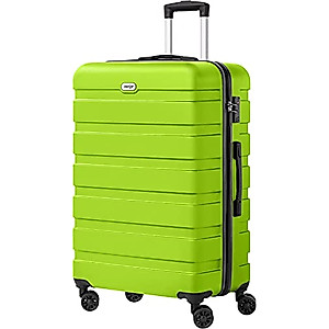 AnyZip Luggage PC ABS Hardside Lightweight Suitcase with 4 Universal Wheels TSA Lock Checked-Large 28 Inch Apple Green