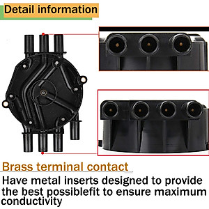 Ignition Distributor Cap and Rotor Kit Compatible with GMC Chevrolet Trucks V6 4.3L Vortec - 1996-2005 Astro Blazer, 1996-2001 Jimmy and more | Replace DR475 DR331 D465 D328A 10452457 10452458