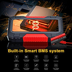 HPBS Jump Starter - 4000A Jump Starter Battery Pack for Up to 10.0L Gas and 8.0L Diesel Engines, 12V Portable Car Battery Jump Starter Box with 3.0" LCD Display (Red)
